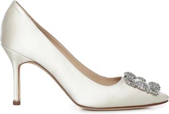 Manolo Blahnik Femme, Chaussures, Beige, Taille: 41 EU Hangisi 90 Satin Escarpins