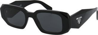 Prada 0PR Bold Geometric Acetate Sunglasses - Black