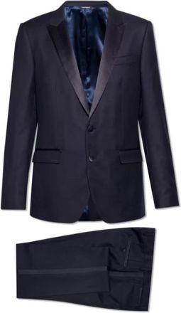 Dolce & Gabbana Homme, Costumes, Bleu, Taille: 2XL Costume deux pi&egrave;ces sur mesure avec revers contrast&eacute;s