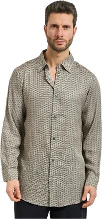 A|X Armani Exchange Homme, Chemises, Beige, Taille: M Chemise &agrave; Manches Longues avec Initiales du Logo