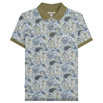 Lambretta SS25 Poloshirt Mit Markenzeichen f&uuml;r Herren (Khaki/Marineblau)