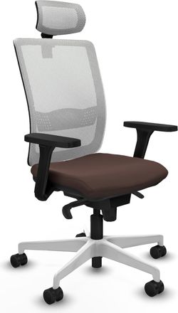 Piqueras y Crespo Stuhl aus Pc-Mesh mit 3D-Armlehnen, h&ouml;henverstellbarer Lendenwirbelst&uuml;tze und h&ouml;henverstellbarem Kopfteil und Neigungsverstellung. Ausgestattet mit 5 