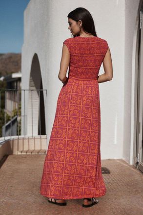 Next Midikleid Jersey-Midikleid mit gesmoktem Rumpf (1-tlg)