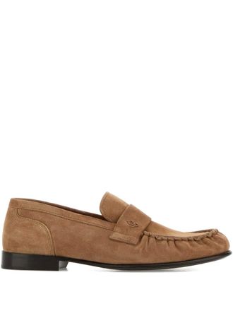 Jimmy Choo London mocassins Ellis &agrave; entaille penny en daim - Marron
