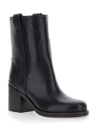 Brunello Cucinelli Womens Ankle Boots Black Leather