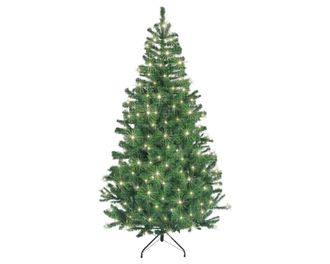 Shatchi 4ft/120cm Prelite K&uuml;nstlicher Weihnachtsbaum Alaskan Pine Gr&uuml;n 230 Spitzen Xmas Home Dekorationen 1,2m, 110 Warmwei&szlig; LEDs Metallst&auml;nder