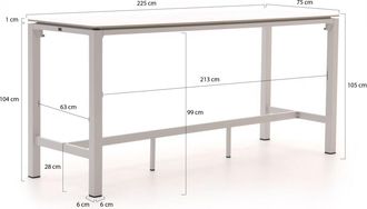 Bellagio la vita attrattiva + 10 % Kassenrabatt | Bellagio Trecenta Bartisch 225x75x105cm