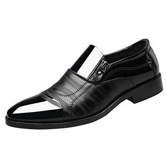 Generic Mocassins habill&eacute;s en cuir synth&eacute;tique pour homme, chaussures de travail formelles &agrave; enfiler, chaussures derbys tendance &agrave; enfiler avec fermeture &eacute;cla