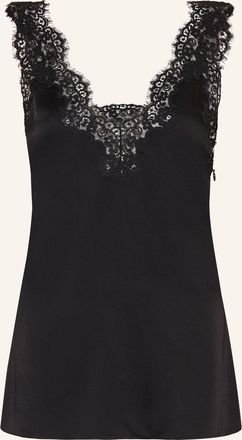 Stella McCartney Satintop Mit Spitze schwarz