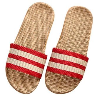 Frcolor Pantoufles Maison Lin Respirantes été Semelle Souple Antidérapante Confort Intérieur pour Femmes Usage Intérieur Toutes Saisons Légères et Silencieuse