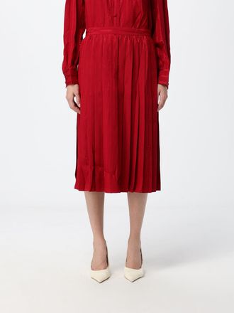 Gucci Jupe midi pliss&eacute;e en soie &agrave; taille haute avec monogramme GG et fente