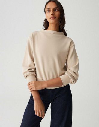 OPUS Sweatshirt GABLINA aus Modal Mix &uuml;berschnittene Schulter mit Langarm, extrem weicher Griff