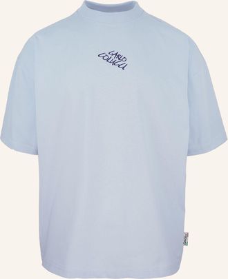 Carlo Colucci Carlo Colucci Backprint T-Shirt - Liquid Stitches Finetto blau