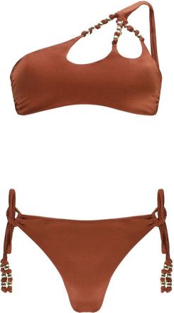 Miss Bikini Femme, Maillots de bain, Brun, Taille: 42 FR Bikini Bandeau Une &Eacute;paule