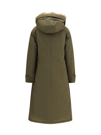 Woolrich Padded Cotton with Detachable Fur Hood Parka - Green