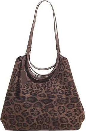 Generic Sac &agrave; bandouli&egrave;re r&eacute;tro en daim synth&eacute;tique imprim&eacute; l&eacute;opard gu&eacute;pard Grand sac fourre-tout pour filles femmes cadeaux danniversaire, Vert, 360.00x320.0