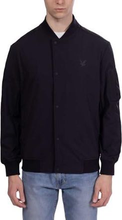Lyle & Scott Bomber Homme avec Logo tonal, Noir, XXL