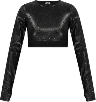 Versace Jeans Couture Femme, Tops, Noir, Taille: 38 FR Coated Top