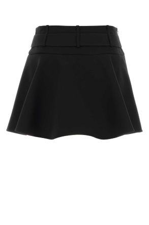 Loewe Belted Wool Blend Skirt - Black