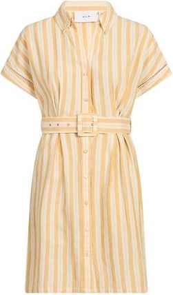 Vila Robe &agrave; rayures avec ceinture en coton