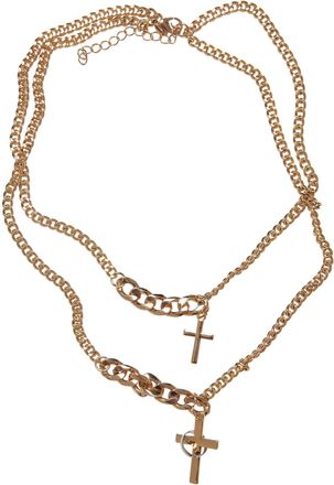 Urban Classics Unisex Halskette Various Chain Cross Necklace gold one size