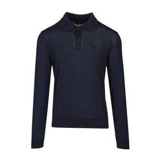 Etro Woll-Seiden-Polohemd - - Tops - Herren - Blau - S