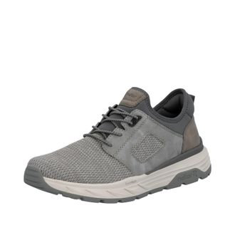 Rieker Slip-On Sneaker RIEKER, Herren, Gr. 47, hellgrau, taupe, Lederimitat, Textil, Schuhe, Slipper, Schlupfschuh, Halbschuh, Freizeitsneaker mit Gummizug