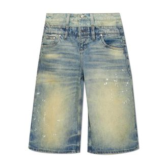 Misbhv Misbhv, Femme, Shorts, Bleu, Taille: W25 Short en denim &agrave; effet vintage