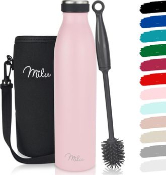 Milu Thermoflasche 350ml 500ml 750ml 1L 1,5L Isolierte Edelstahl Trinkflasche, Thermoskanne Auslaufsichere Isolierflasche doppelwandig für heiße und kalte 