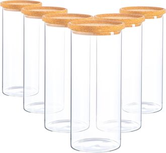 Argon Tableware Glaspeichergl&auml;ser Mit Korkdeckel - 1,5L - 6 -Liter -Packung