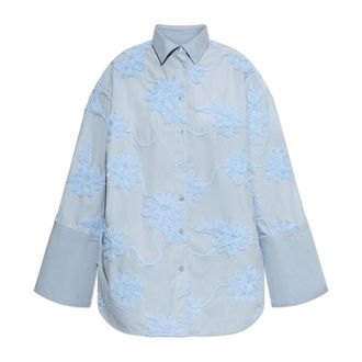 Rotate Shirt mit floralem Motiv - - Blouses & Shirts - Damen - Blau - L