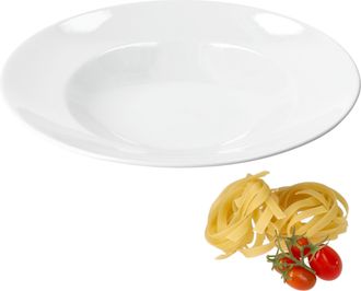 MamboCat Bianco Pasta Teller &Oslash; 30 cm 600ml I wei&szlig;er Porzellan-Pastateller I XL Teller f&uuml;r Pasta, Salat, Antipasti & Suppen