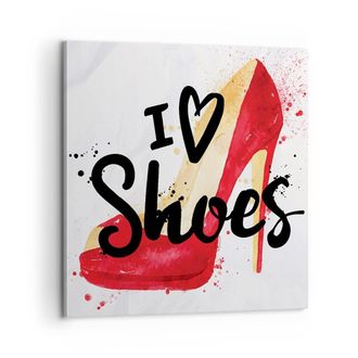 Arttor Bilder auf Leinwand Schuh Ferse Frau Mode Leinwandbild mit Rahmen 60x60cm Wandbilder Dekoration Wohnzimmer Schlafzimmer K&uuml;che Deko Gro&szlig; Wanddeko Bild 