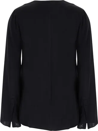 Jucca V-Neck Silk Blouse - Black