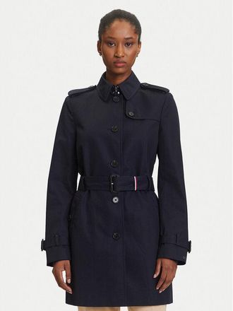 Tommy Hilfiger Tenchcoat Heritage Single WW0WW24966 Dunkelblau Regular Fit