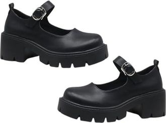 Garneck Chaussures Casual pour Femmes &agrave; Talons &Eacute;pais Mode Confort Non Glissant Adapt&eacute;es Bureau et Soir&eacute;e Mati&egrave;re et Douce Style Bride Printemps-Automne