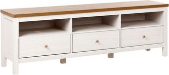 Beliani Beliani - tv Schrank Weiß / Braun Spanplatte 3 Schubladen Aufbewahrung Wohnzimmermöbel tv Möbel