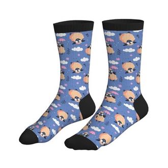 Generic Moutons Volants Mignons Dans Le Nuage 29 Crew Socks &Eacute;vacuant LHumidit&eacute; Chaussettes Rigolotes Fantaisie Chaussettes Femme Pour Entra&icirc;nements Affaires T