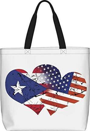 Generic Sac Fourre-Tout Porto Rico Fiert&eacute; Du Drapeau Portoricain Femmes Sac &Agrave; Bandouli&egrave;re R&eacute;utilisable De Grande Capacit&eacute; Sacs En Toile Pour Femmes, Pour &Eacute;col