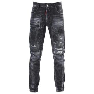 Dsquared2 Tidy Biker Jeans, Used-look, Schwarz