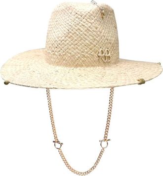 Ruslan Baginskiy unisex, Accessoires, Beige, Taille: L Chain Strap Fedora Hat