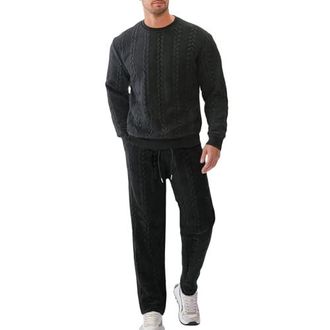 Generic Surv&ecirc;tement 2 pi&egrave;ces ensemble de jogging &agrave; col rond, surv&ecirc;tement athl&eacute;tique &agrave; manches longues, ensemble de surv&ecirc;tement confortable et tendance pour la