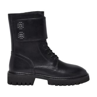Tory Burch Femme, Chaussures, Noir, Taille: 38 1/2 EU Botte &agrave; lacets Turnlock