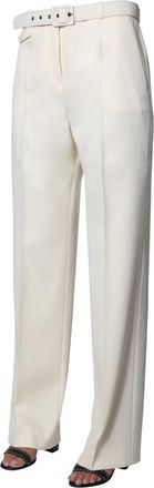 Givenchy Belted Wool-Blend Trousers - White
