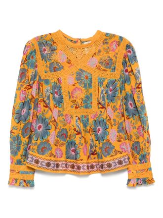 Farm Rio Kurzärmeliges Mica Oberteil - Gelb