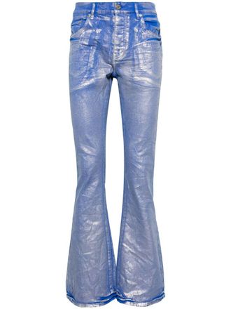Purple jean &eacute;vas&eacute; P004 &agrave; taille mi-haute - Bleu