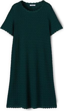 Motivi Femme, Robes, Vert, Taille: 36 FR Robe en maille avec d&eacute;tails en dentelle