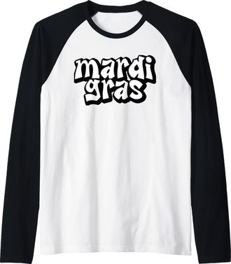 BDAZ Mardi Gras Graffiti Schwarz Wei&szlig; Schriftzug 2026 Raglan