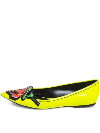 Louis Vuitton ballerines à appliqué floral - Jaune