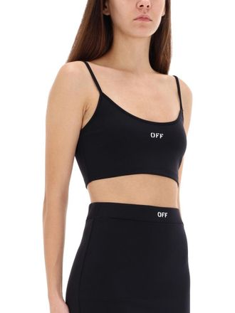 Off-white Thin-Strap Nylon Tank Top - Black
